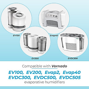 ANTOBLE 4 Pack MD1-0034 Humidifier Wick Replacement Filters Compatible with Vornado EVAP2, EVAP40, EV100, EV200, EVDC300, EVDC500, EVDC505 Evaporative Humidifiers