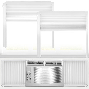 Window Air Conditioner, Side Panels and Frame Set, Adjustable Insulation AC Side Panels Dust-proof AC Side Panels AC Accessories for Winter and Summer Air Conditioner Accordion Filler Kit