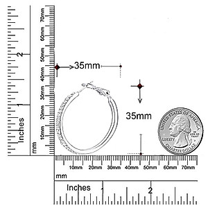 Silver Hoop Earrings, Rhinestone Cubic Zirconia Hoops Fashion Jewelry White Gold Plated Big Hoop Earrings for Women