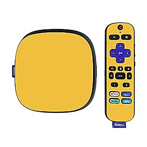 MightySkins Skin Compatible with Roku Ultra HDR 4K Streaming Media Player (2020) - Solid Marigold | Protective, Durable, and Unique Vinyl Decal wrap Cover | Easy to Apply | Made in The USA