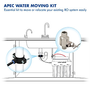 APEC Water Systems Replacement Feed Water Adapter & Drain Saddle Valve For Undersink System (MOVEKIT)