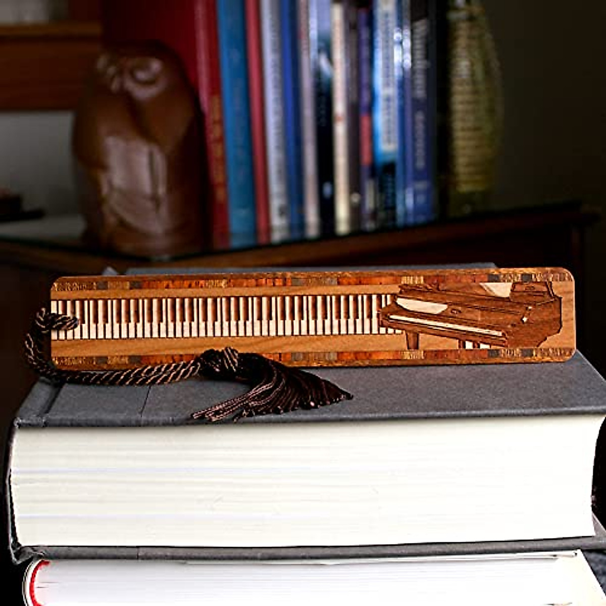 Piano Musical Instrument Engraved Wooden Bookmark - Also Available with Personalization - Made in The USA