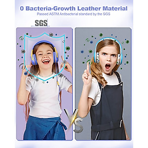 Kids Headphones Wired with Microphone for ipad Computer Laptop for Boys Girls Volume Limit Foldable Over Ear Headset for School 3.5mm Jack