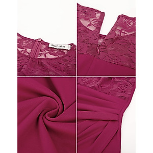 GRACE KARIN Women's Retro Floral Lace Slim Fit Evening Cocktail Mini Dress for Women Rose M