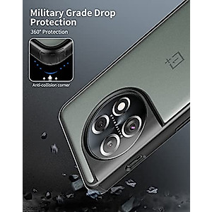 Feitenn for Oneplus 11 5G Case, PC+TPU Hard Back Shockproof Case Cover for Oneplus 11 5G Anti-Slip Matte Slim Protective Case Outdoor Daily (Black)