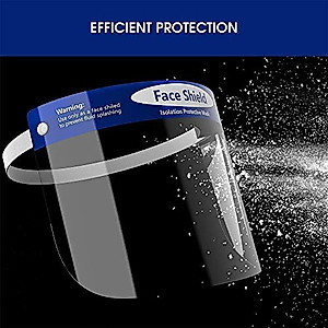 5 Pack All-Round Protection Hat with Clear Wide Visor Lightweight Transparent Shield with Adjustable Elastic Band