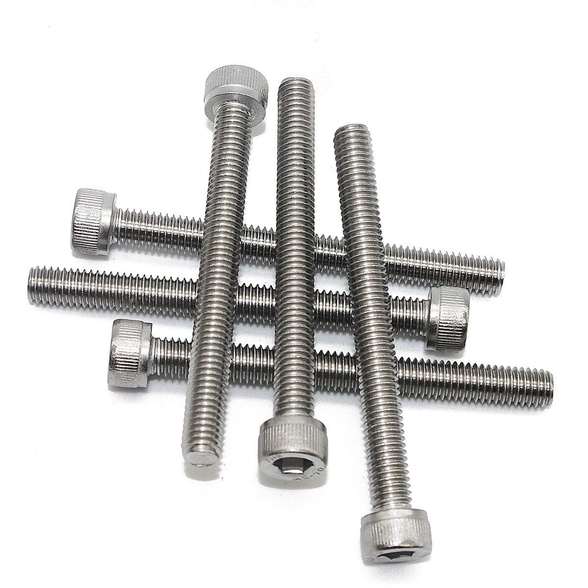 Fullerkreg M8-1.25 x 65MM Socket Head Cap Screws, Allen Socket Drive, Din 912, AISI 304 Stainless Steel (18-8), Full Thread, Bright Finish, Machine Thread, Quantity 5