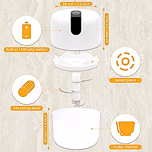 KUFUNG Electric Mini Garlic Chopper 250ML,Wireless Portable Mini Food Chopper with USB Charging,Onion Chopper Electric Mini Chopper for Garlic/Onions/Vegetables/Salad/Pepper (White)