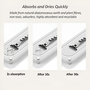 MRPPXLY Instant Dry Bathroom Sink Organizer, Diatomaceous Earth Sink Tray Sponge Holder for Kitchen Sink Pedestal Stand Riser with Stainless Steel Feet Protection for Modern Home- (Light Grey)