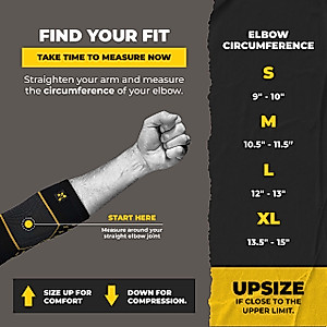 CopperJoint Copper Compression Elbow Sleeve for Men & Women - Tendonitis, Joint Pain, & Tennis Elbow Sleeve - Perfect for Sports or Everyday Use - Copper Infused Performance Nylon Large