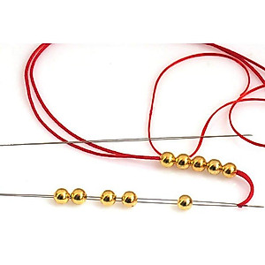 5Pcs Ultrafine Big Eye Beading Pins Professional Beaded Artifact DIY Manual Lead Pin Handicrafts Threading Tool Bead Pearl Piercing DIY Making Accessories for Necklace Bracelet Jewelry (5 Size)