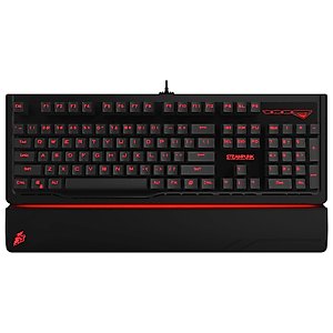 1STPLAYER Steampunk Mechanical Gaming Keyboard, Cherry MX Red Switches, Backlit Red LED, 104 Keys Full Size