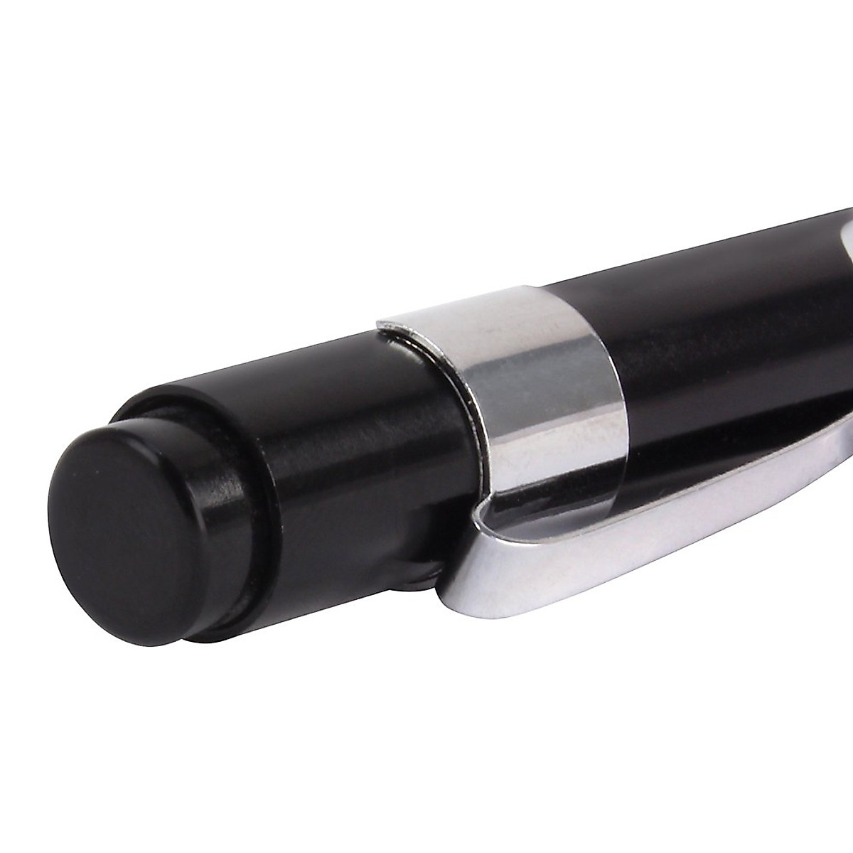 Dixie Ems Reusable LED Diagnostic Medical Penlight with Pupil Gauge and Pocket Clip (Batteries Included) (2, Black/Silver)