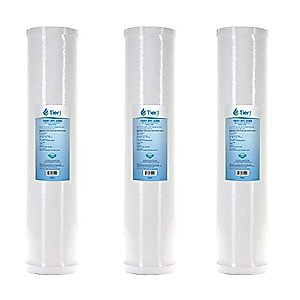 Tier1 25 Micron 20 Inch x 4.5 Inch | 3-Pack Whole House Radial Flow Granular Activated Carbon Block Water Filter Replacement Cartridge | Compatible with Pentek RFC-20BB, SDP-4520, Home Water Filter