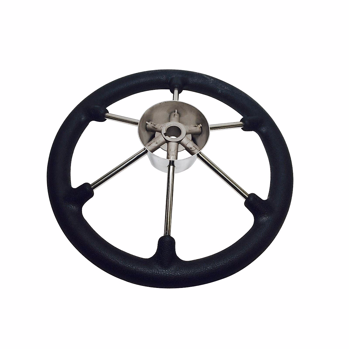 Marine Boat SS304 Steering Wheel with Black Sleeve 6 Spoke 15 1/2"