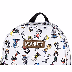INTIMO Peanuts Snoopy Charlie Brown Sally Linus Cute School Travel Backpack With Faux Leather Bottom