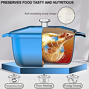 imarku Dutch Oven Pot with Lid, 5 Quart Enameled Cast Iron, Safe Up To 550°F, for Braising, Broiling, Bread Baking, Frying, Oven, Nonstick Enamel Coating, Easy to Clean, Great Gifts, Blue