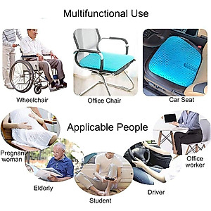 One To One Gel Seat Cushion for Office Chair, Super Breathable Honeycomb Design Comfort Support for Lower Back, Spine, Hips, Multi-Use Seat Cushion with 1 Non-Slip Cover