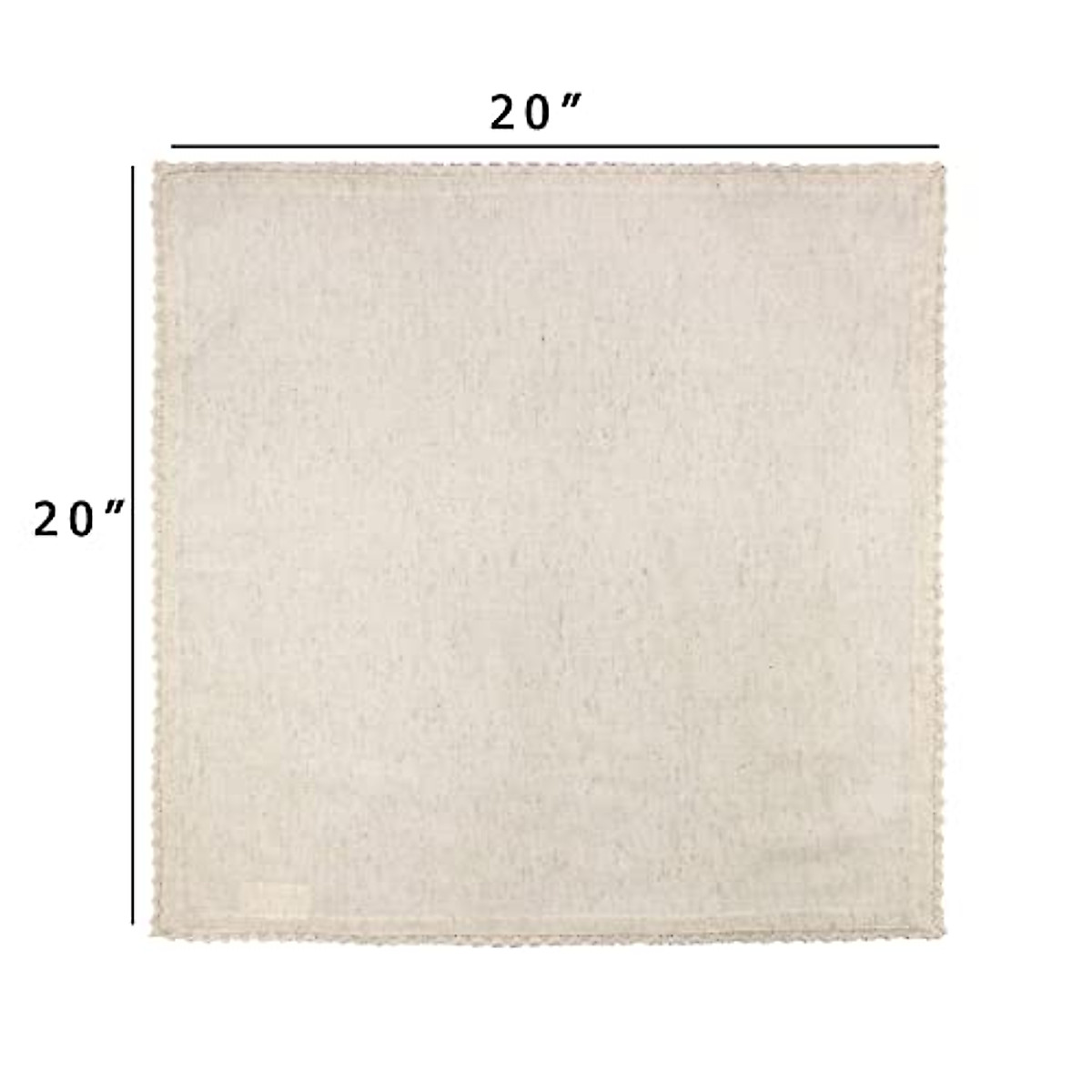 COTTON CRAFT Flax Linen Cloth Napkins with Lace - Set of 12 Lunch Dinner Napkins - Elegant Everyday Fall Harvest Thanksgiving Holiday Table Napkin - Washable Reusable Napkin - Oversized 20x20- Natural