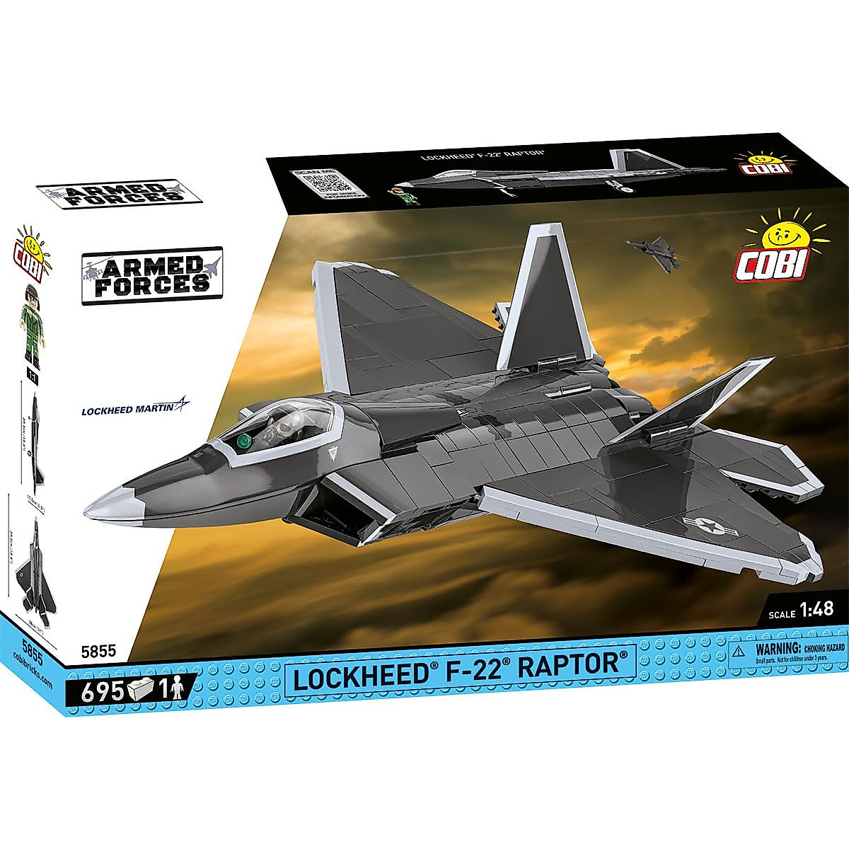 COBI Armed Forces Lockheed F-22 Raptor, Black & White