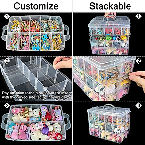 3-layer Stackable Craft Storage Containers - Plastic Craft Box Organizer With 30 Adjustable Compartments And Handle - Portable Beads Organizers And Storage For Arts And Crafts, Toy, Washi Tapes, Nail