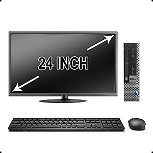 Dell OptiPlex 7010 Ultra Small Space Saving PC Desktop Computer, Intel i5, 8GB RAM 500GB HDD, Windows 10 Pro, 24 LCD Monitor, New 16GB Flash Drive, Keyboard & Mouse, DVD, WiFi (Renewed)