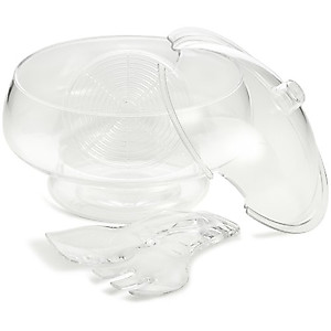 Prodyne Acrylic Salad Bowl & Servers, 6 Qt, Clear