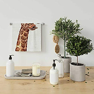 Vantaso Bath Hand Towels Giraffe Floral，Soft & Absorbent Washcloths Towel for Bathroom Kitchen Hotel Gym Spa