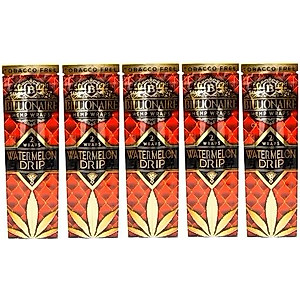 Billionaire Hemp Natural Hemp Wraps - Watermelon Drip - 2 Wraps per Pack - 25 Pack - 50 Wraps total incl. Frugal Smoker Sticker
