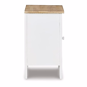Signature Design by Ashley Gylesburg Farmhouse Accent Cabinet, End Table or Nightstand, 25" Tall, White