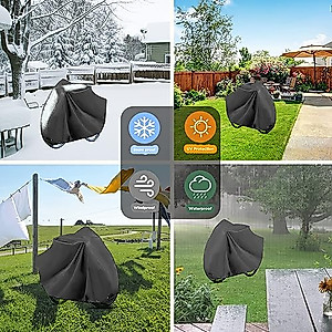 Forvio Outdoor Waterproof Bike Cover, 600D Heavy Duty Bicycle Cover for 1 or 2 Bikes with Lock Hole, Rain Sun Dust Wind Proof for Mountain Road Electric Bikes