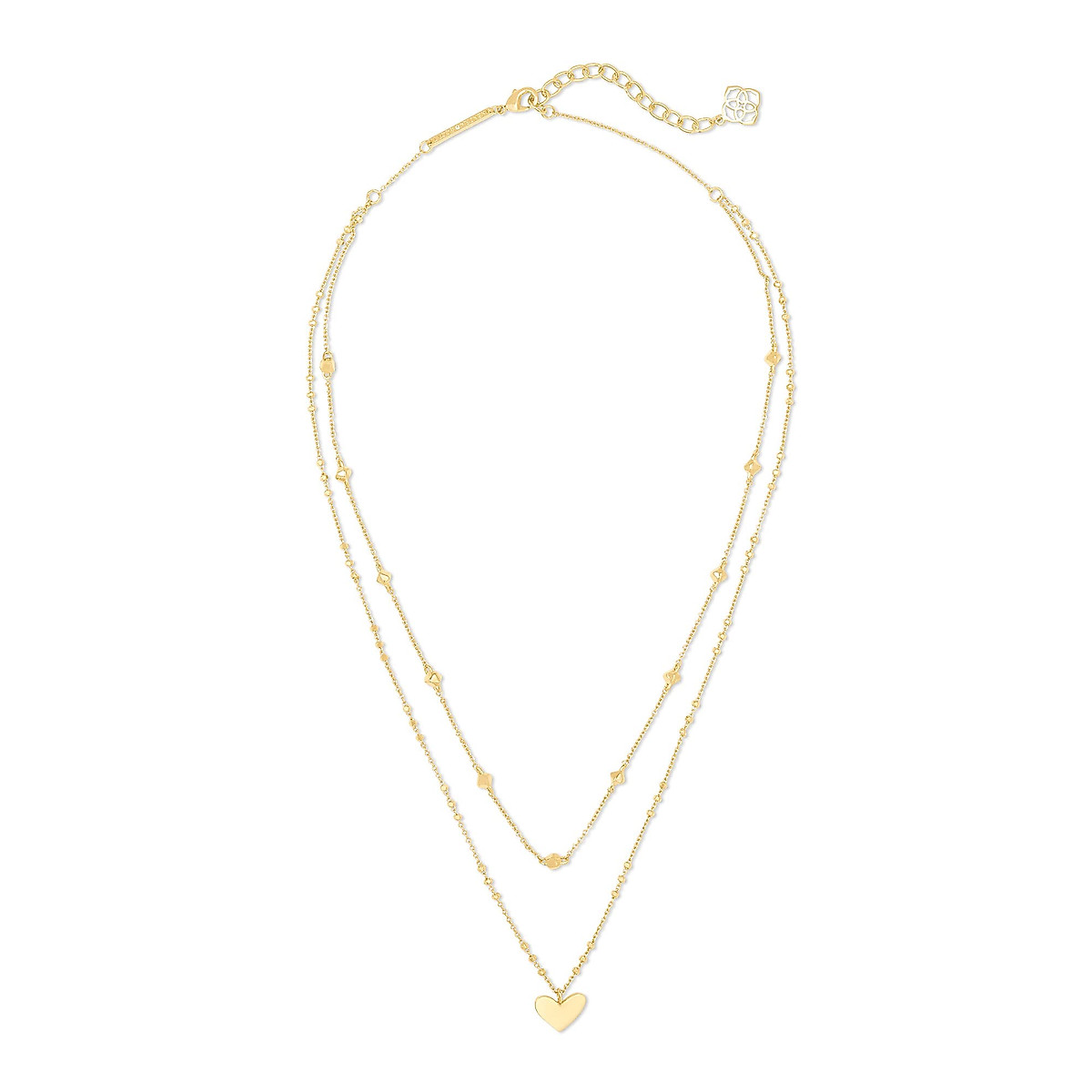 Kendra Scott Ari Heart Multistrand Necklace in 14k Gold-Plated Brass, Fashion Jewelry for Women