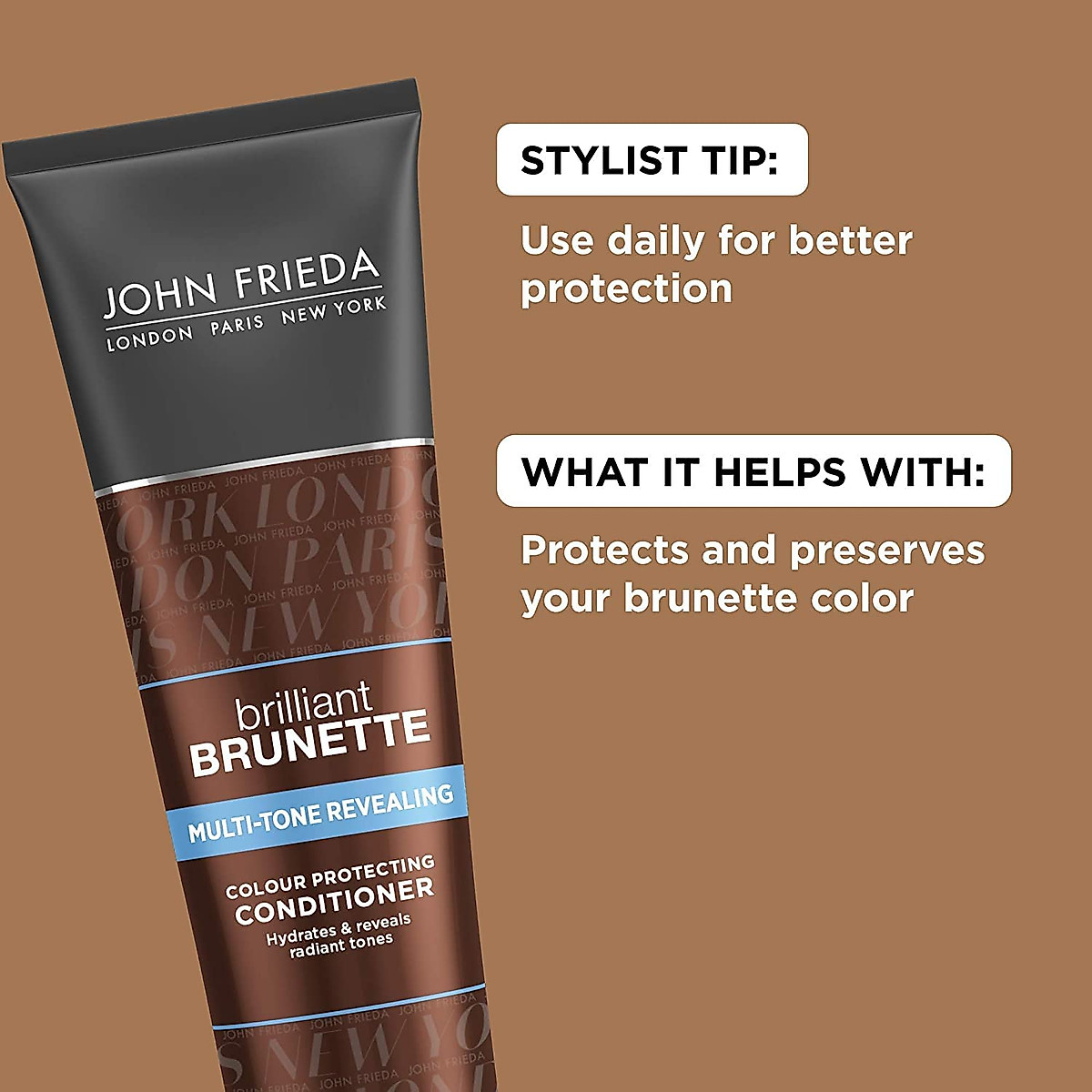 John Frieda Brilliant Brunette Multi-Tone Revealing Moisturizing Conditioner 8.45 oz (Pack of 3)