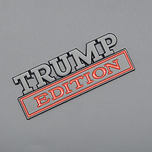 GeeGeeTop Universal Trump Edition Emblem Sticker Replacement Car Truck SUV Compatible with Ford F150 Jeep Dodger Chevrolet Badge Tailgate Badge Front Grille Hood Trunk (Black+Red)