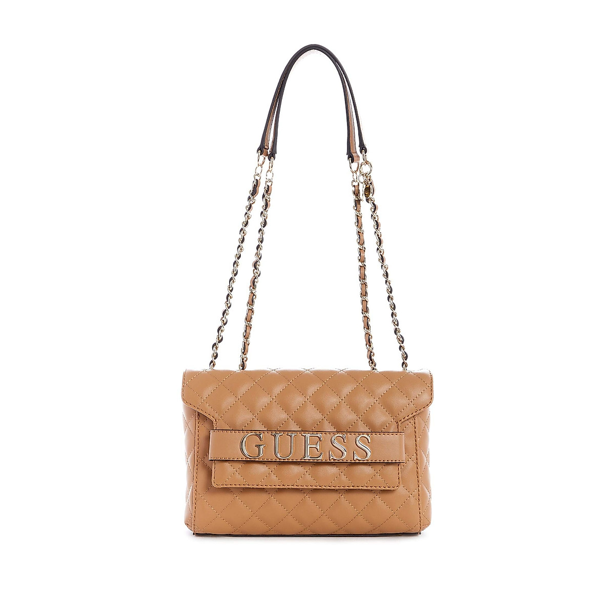 GUESS womens Illy Convertible Crossbody Flap, Beige, One Size US