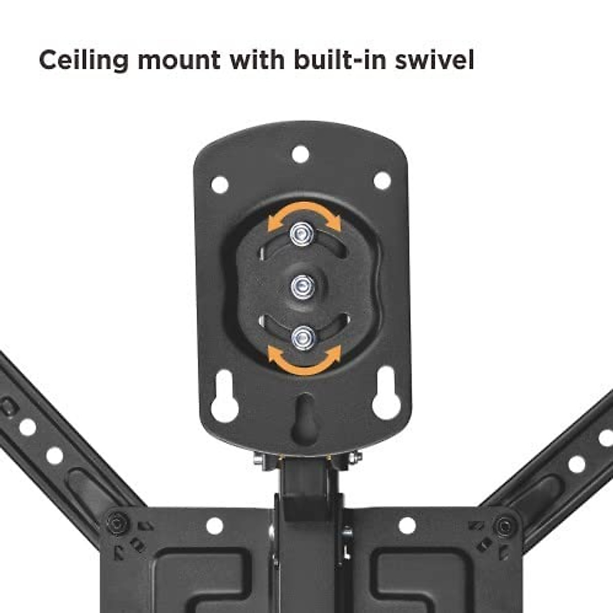 Mount Plus CM344 Flip Down TV and Monitor Roof Ceiling Swivel Mount | Fits Flat TV 23 to 55 Inches | VESA Compatible 200x200, 400x400 | Height Adjustable | Pitched Roof