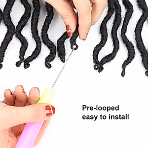 Eliza Wavy Gypsy Locs Ombre Crochet Hair 18" 8Packs/Lot Goddess Locs Synthetic Fiber Faux Locs African Roots Dreadlocs Synthetic Braiding Hair Extensions for Black Women(18",OM3T30/27)