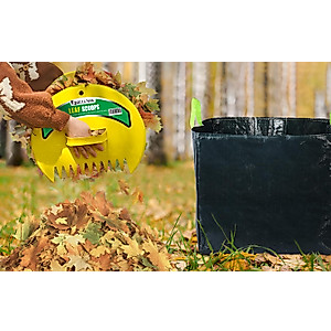 Bulunow Leaf Scoops 1 Pair - Easy Quick Handheld Scooping Rake Tool - Garden Hand Rakes for Picking up Leaves, Grass Clippings and Lawn Debris - Yellow