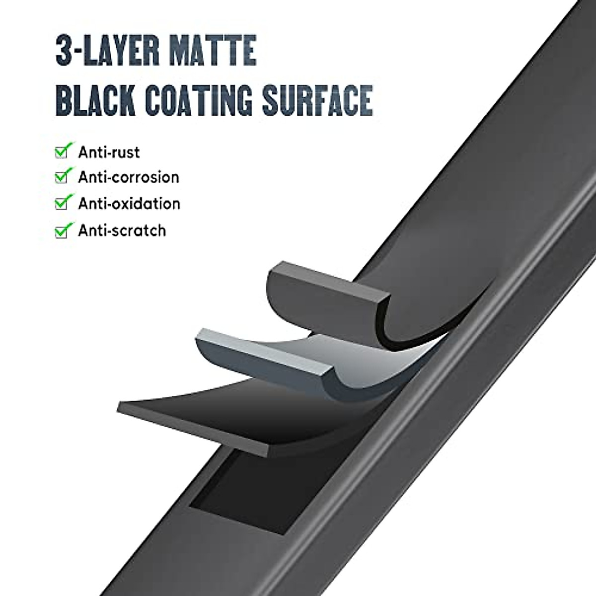 Yescom Foldable Towel Rack with Towel Hooks and Adjustable Towel Bar for Bathroom Wall Mounted 24 Inch 304 Stainless Steel Shelf Matt Black