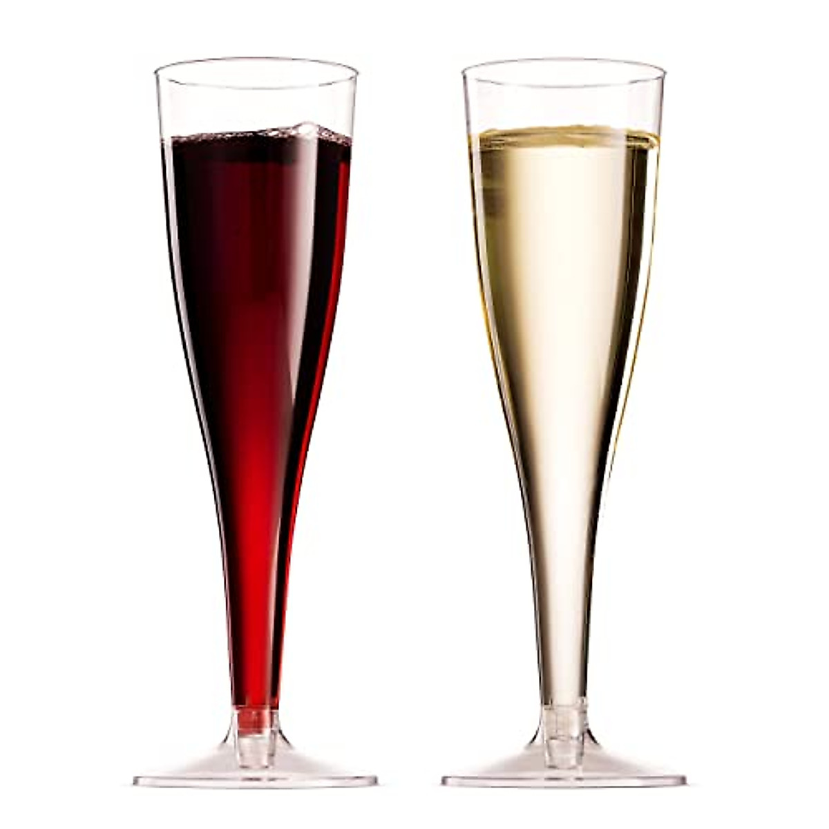 Munfix 50 Plastic Champagne Flutes 5 Oz Clear Plastic Toasting Glasses Disposable Wedding Party Cocktail Cups