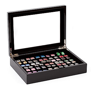 Cuff-Daddy Black Cufflinks and Rings Storage Box Case For 36 Pairs | Cufflinks Luxury Display Jewelry Organizer | Cufflink Holder Box Case Storage Special Occasions Anniversaries Cuff Link