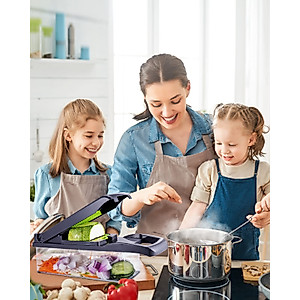 17-in-1 Vegetable Chopper with 9 Blades, Container and Drain Basket - For Veggies, Fruits, Onions, Potatoes, Carrots