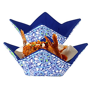 ZUYYON 2Pcs Bowl Huggers Microwave Safe Hot Bowl Holder Hot Soup Bowl Potholders To Keep Your Hands Cool and Your Food Warm Multipurpose Bowl Cozies for Soup, Rice and Pasta Bowls(Blue)