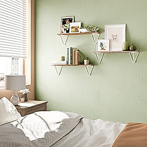 Wallniture Colmar Floating Shelves for Wall Decor, Wall Bookshelf Living Room Decor Bathroom Organizer Wall Shelves for Bedroom & Kitchen Organization Burnt 24" Set of 3