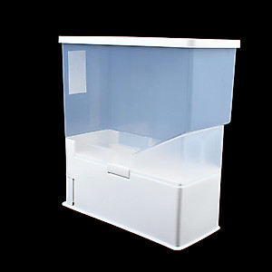 Fetcoi Rice Dispenser Container, 33 Lbs Cereal Storage Container Bin with Lid, Measurable Dispenser Sealed Storage Box Dry Food Dispensers for Rice Flour Bean Grain, White