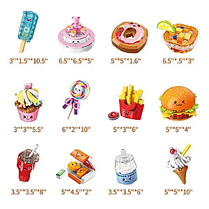 QMAN Educiro Party Favors Toy Assortment, Play Food Party Favors for Kids, Girls Birthday Building Blocks Themed Party Supplies, Gifts Mini Building Toys for Christmas Party Favors, Birthday Gift