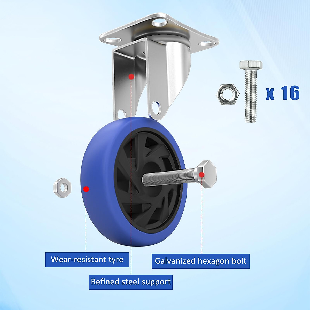 Aysiofdy Foldable Platform Truck｜440 lbs Weight Capacity Hand Truck｜Push Cart Dolly with 360 Degree Swivel Wheels｜Push Cart on Wheels for Easy Storage and Loading｜Blue