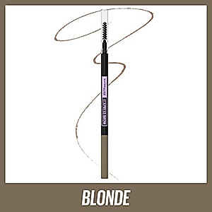 Maybelline Brow Ultra Slim Defining Eyebrow Makeup Mechanical Pencil With 1.55 MM Tip And Blending Spoolie For Precisely Defined Eyebrows, Blonde, 0.003 oz.