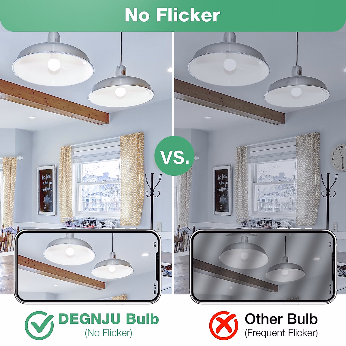 DEGNJU LED Light Bulbs, 100 Watt Equivalent LED Bulbs A19, 5000K Daylight Light Bulbs, 1500 Lumens, E26 Standard Base, Non-Dimmable, 13W Bright White LED Bulbs for Bedroom Home Office, 12 Pack