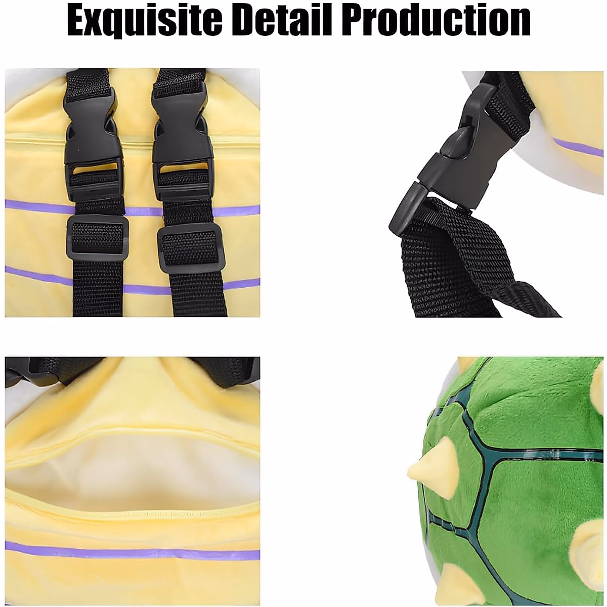 ZHYPFF Green Backpack Ultra Yellow Spiked Turtle Shell Backpack Role Play Costume Accessory Prop Soft Stuffed Cartoon Toy 11.4 inch